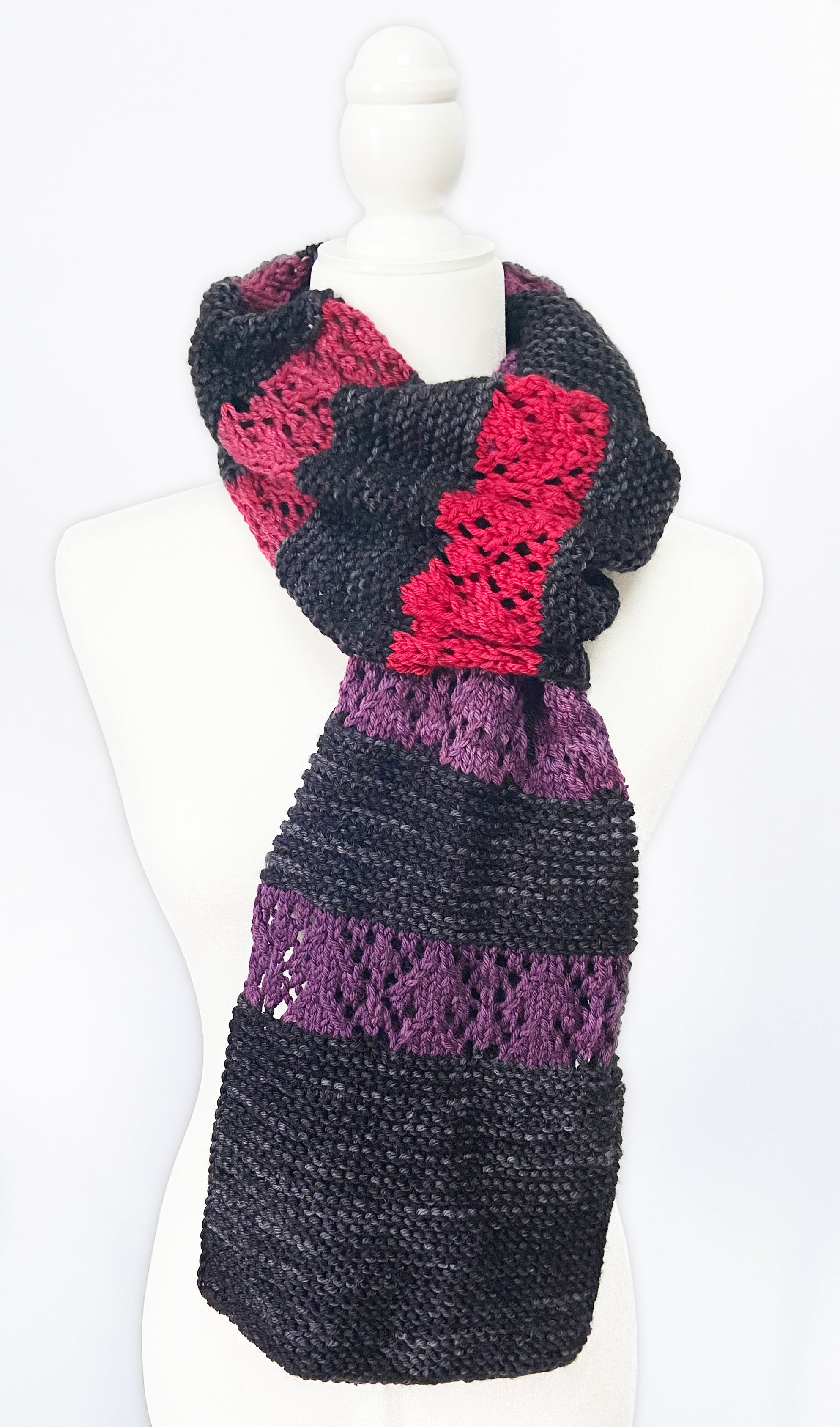 Lace Trim Scarf Knitting Pattern The Woolly Dragon